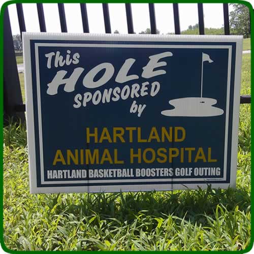 Custom Golf Hole Sponsor Sign Kit Golf Green with Flag Custom Golf Hole Sponsor Sign Kit Golf Green with Flag