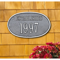Established Date Standard Address Plaque Wall Sign - One Line