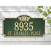 Monogram Estate Address Plaque Wall Sign - Two Line