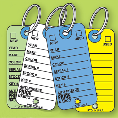 Color Coded Stock Key Tags (500 per box)