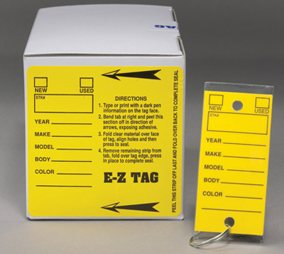 Square Corner Self-Laminating Key Tags (250 per box)