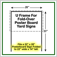 Poster Board Yard Sign Stake - U Frame (25 per Box) for 22'' x 14'' Signs