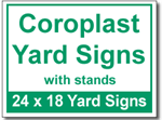 Coroplast Yard Signs with Stands